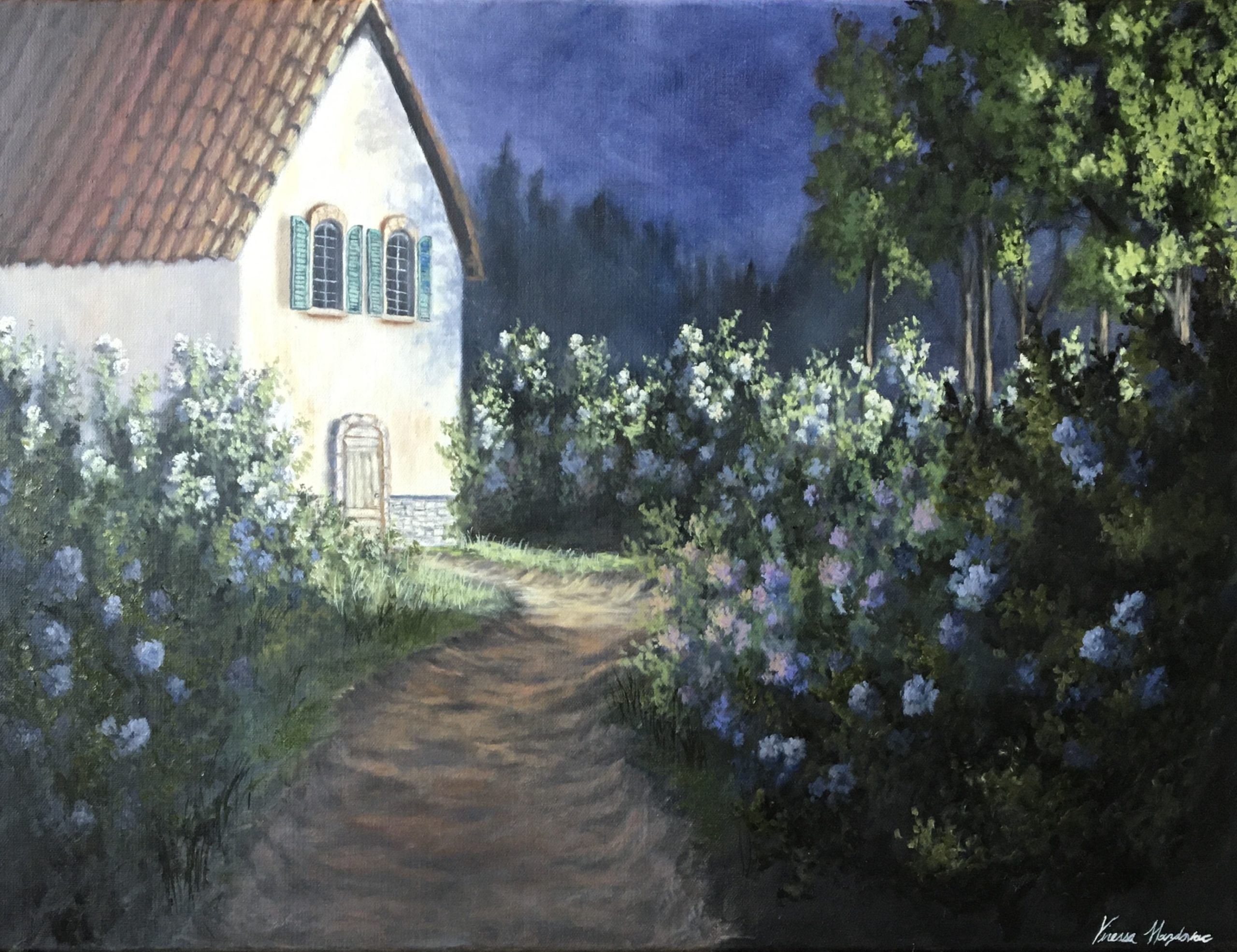 Adding detail with little detail-flowers – Vinessa's Fine Art